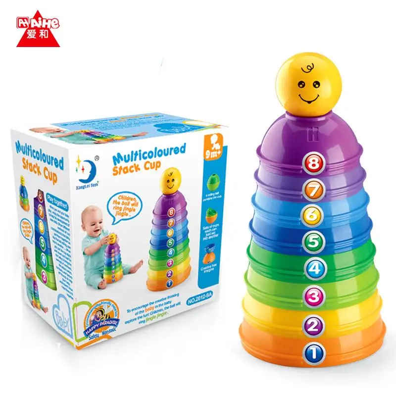 9 Stacking Stacks Cups with Count Number Letter ball bell Toy For ...