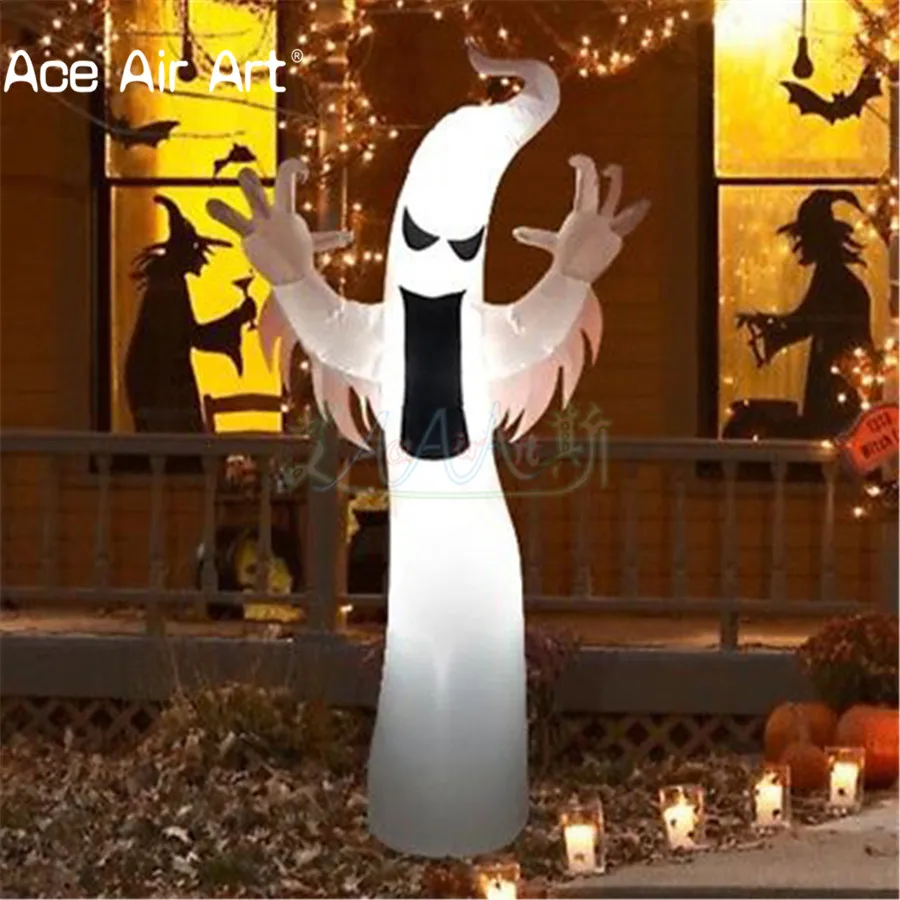 Customized outdoor led inflatable standing ghost,air blown Halloween ...