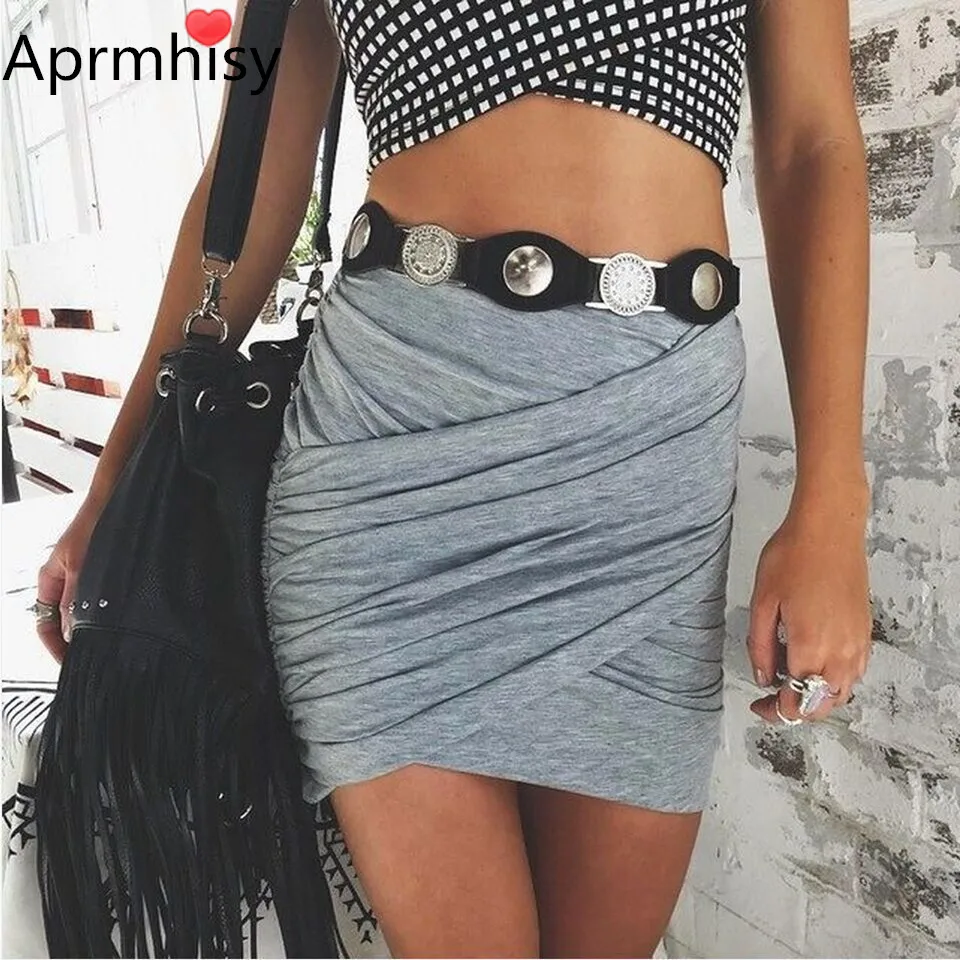 Aprmhisy Sexy Lace Up Pleated Skirts Women Party Vintage Cross Mini Skirt Sexy Mid Waist Bodycon