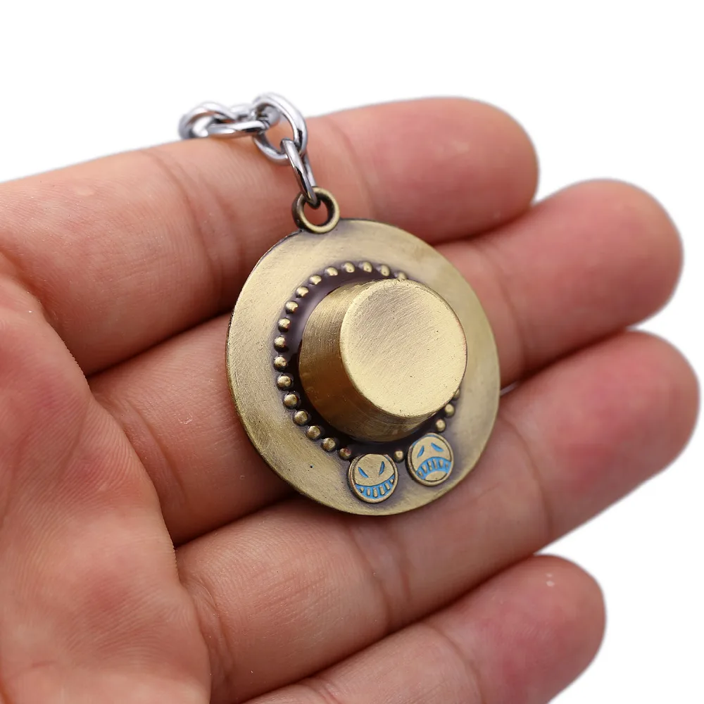 Portgas D. Ace Hat Keychain Vintage Pendants | One piece Merchandise ...