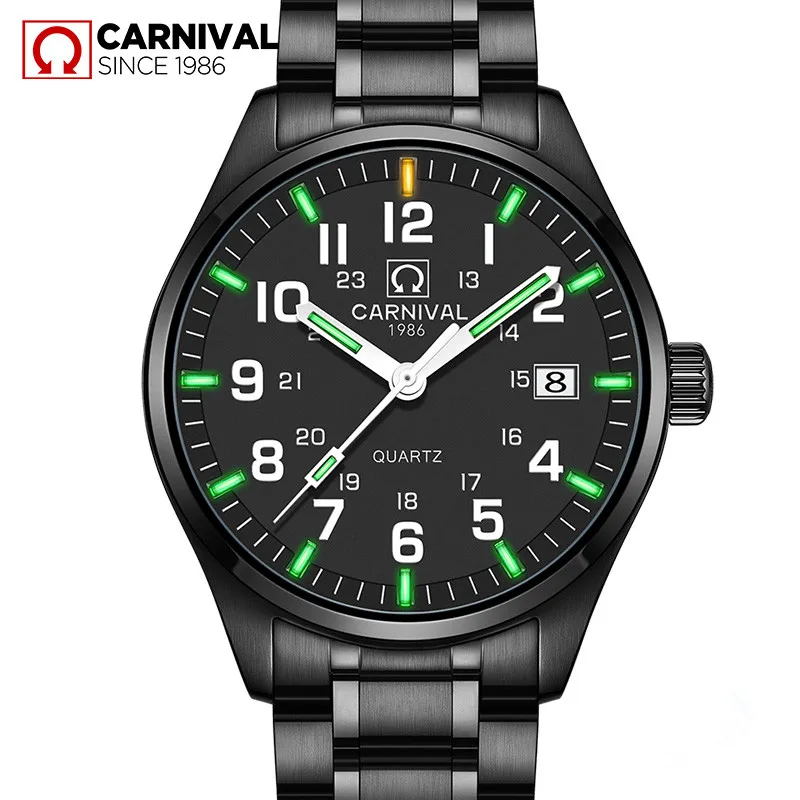 Carnival T25 Tritium Watch Men Fashion Luminous Quartz Wristwatches ...