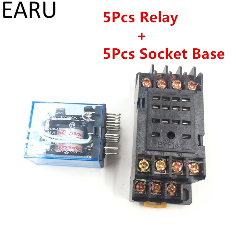 5sets My4nj Electronic Micro Mini Electromagnetic Relay 5a 14pin Coil ...