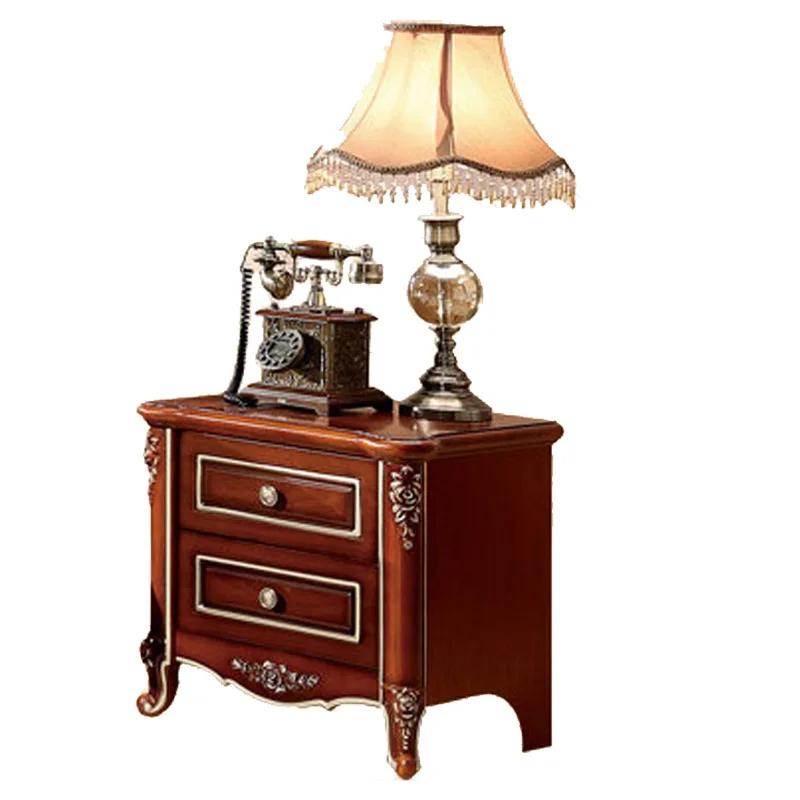Bedside Lockers Dual lamp cabinet drawer American country wood bedroom ...