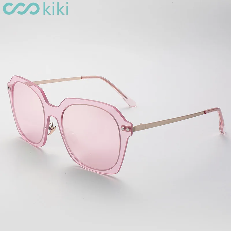 Kiki Women Polarized Sunglasses Retro Big Round Pc Frame Brand Design
