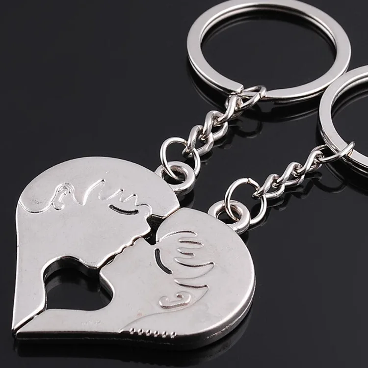 Wedding Keychain Couple Cute Women Men Metal Car Key Chain Ring Cover