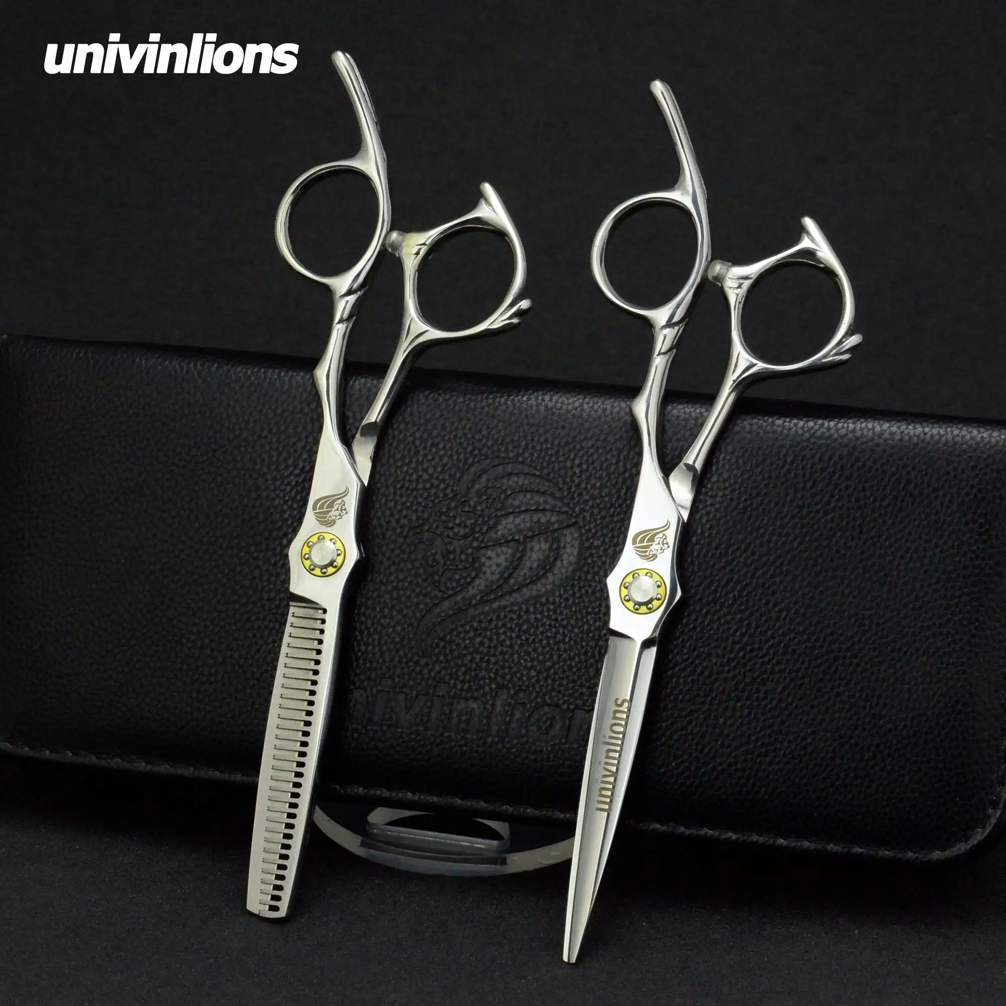 univinlions 6" japan haircut scissors hairdressing thinning shears ...