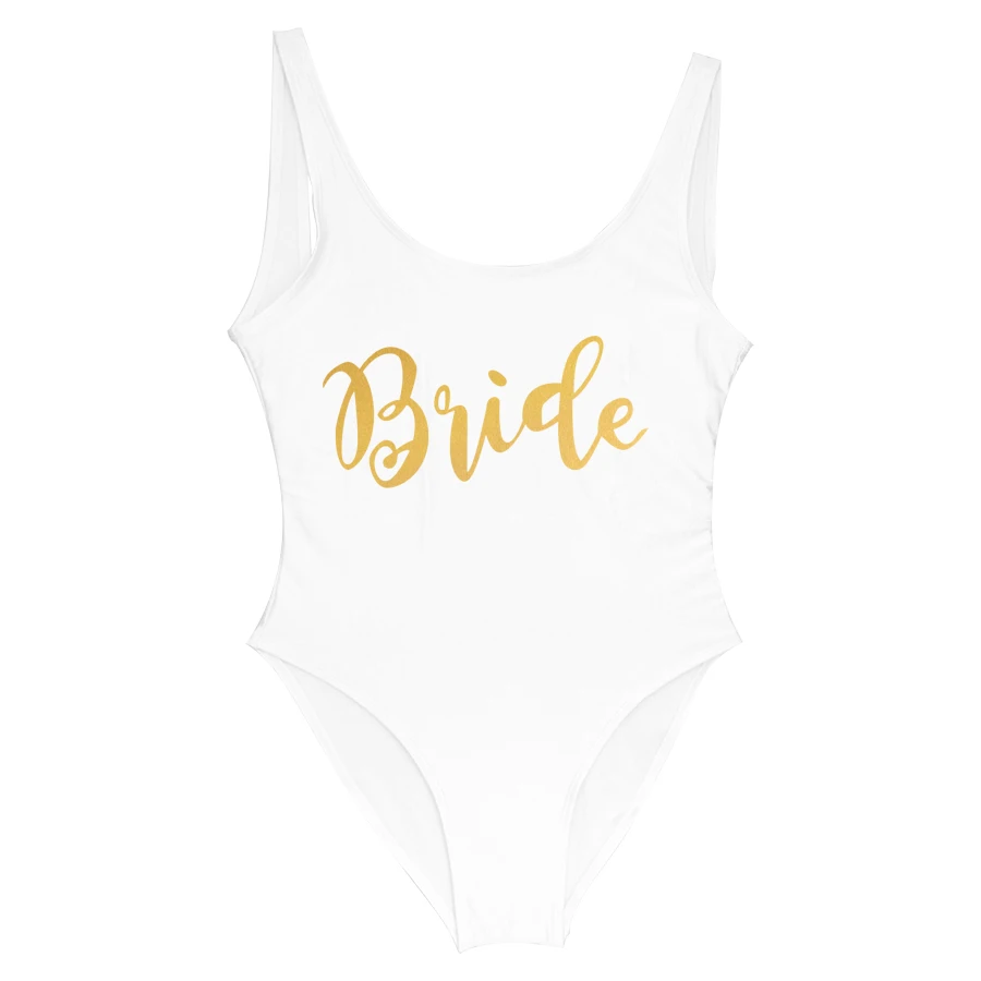 Solid Swimwears Women One Piece Swimsuit Bride Tribe Front&Back Print ...