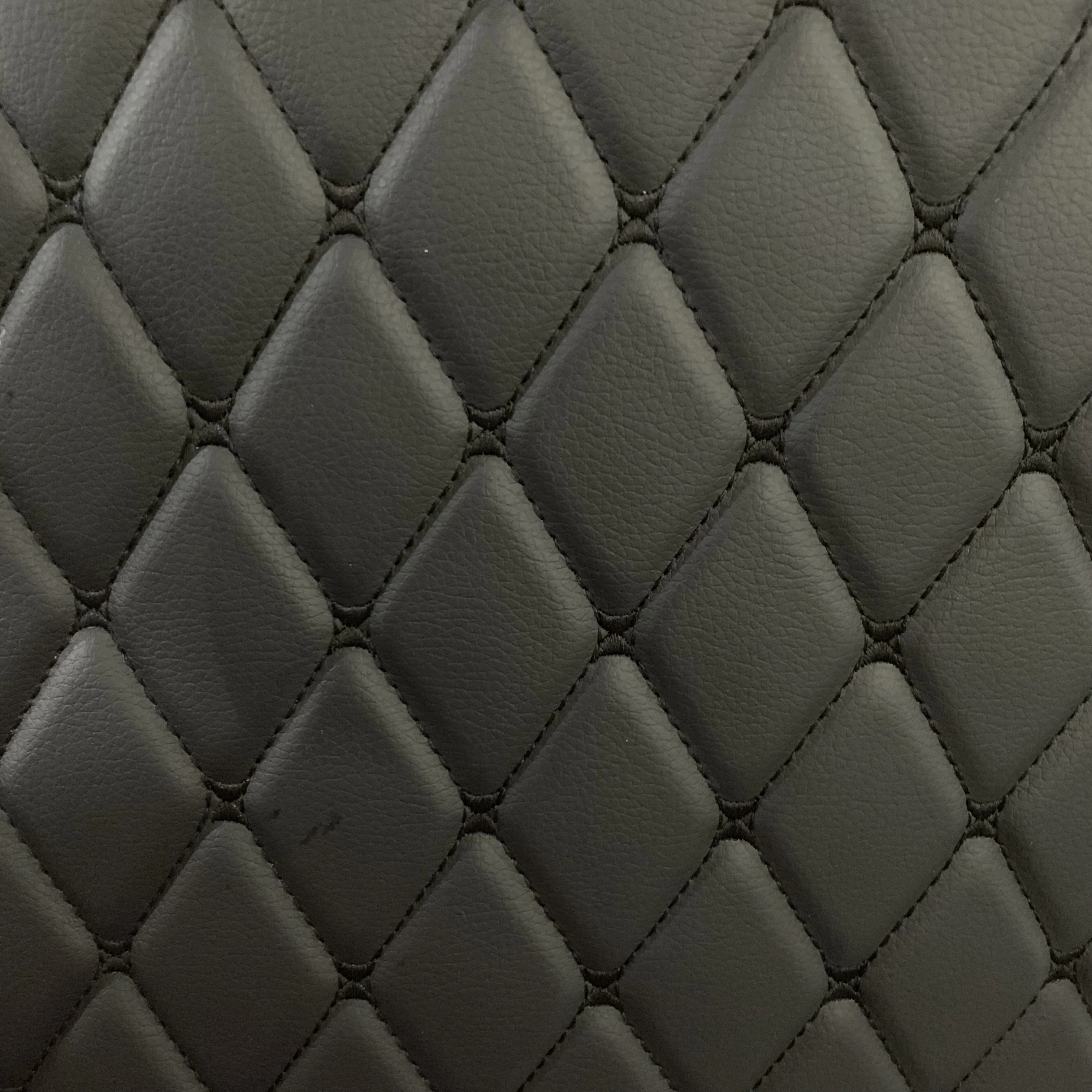 Fashion Embroidery Quilted Diamond Stitching PU PVC Synthetic Leather ...