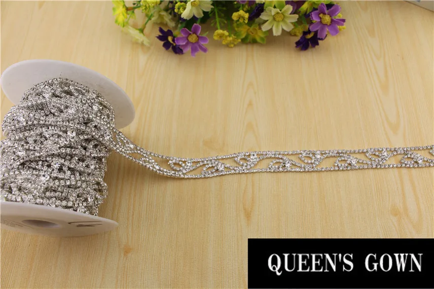 Fashion Rhinestone motif chain metal chain trim rhinestone chain trims ...