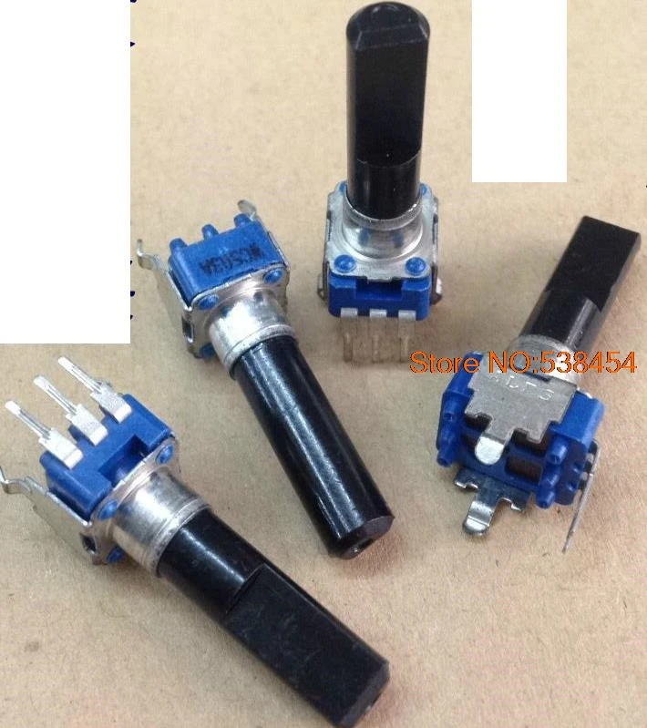 4pcs RK09 potentiometer switch 50K with step 20 point axis length 23mm ...