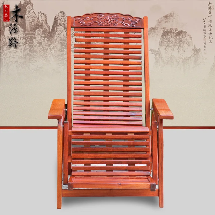 Myanmar pear wood chaise lounge chairs antique rocking chair Vietnamese ...