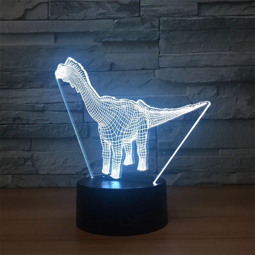 MUQGEW динозавр 3D ночник настольная лампа 7 цветов 3D Оптическая ...