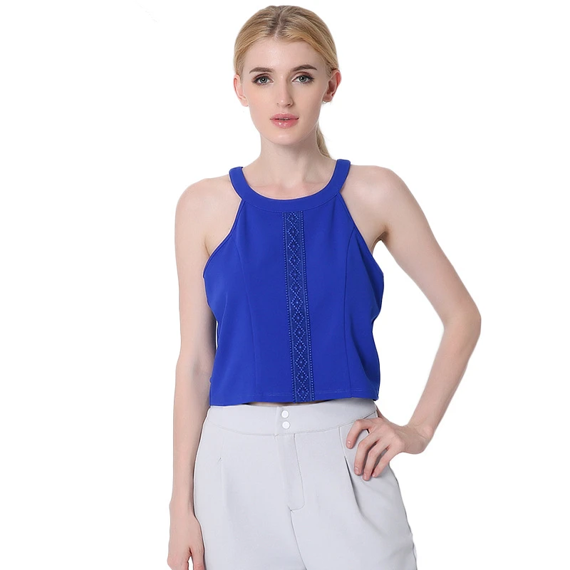 WomensDate 2017 Summer Lace Patchwork Short Tanks Vest Women O Neck ...