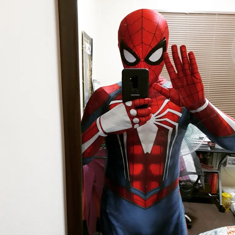 Newset Movie Ps4 Insomniac Spiderman Cosplay Costume 3d Print Halloween