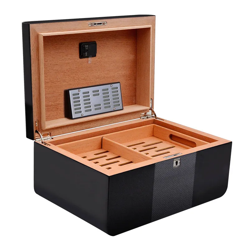 2018 New COHIBA Luxury Cedar Wood Cigar Humidor Pretty Storage Box with ...
