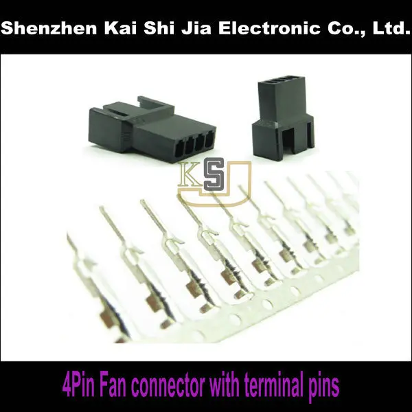50 PCS / Lot 4 Pin PWM Fan Female connector with 200PCS terminal Pins ...