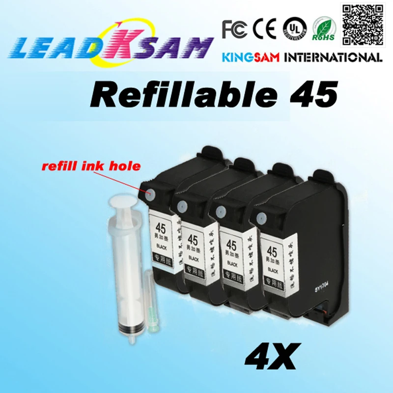 45 Refillable ink cartridge Replace for hp45 51645A CAD Graph plotter ...
