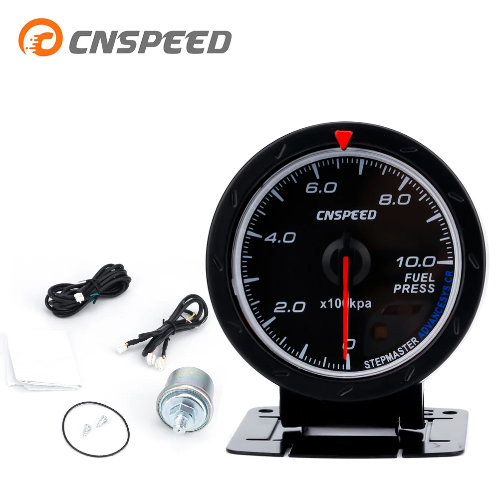 무료 배송 cnspeed 60mm 자동 연료 압력 게이지 연료 프레스 미터 rrd & 화이트 라이트 자동차 미터 오일 압력 센서 ...