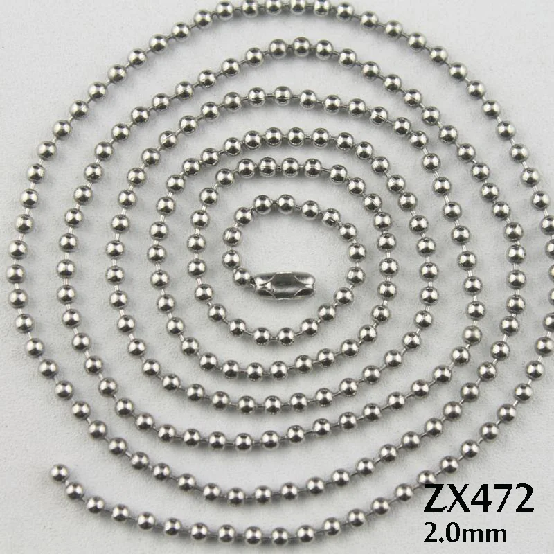 50 meter oder 100 meter 2,0mm perlen kette edelstahl ball ketten perlen ...