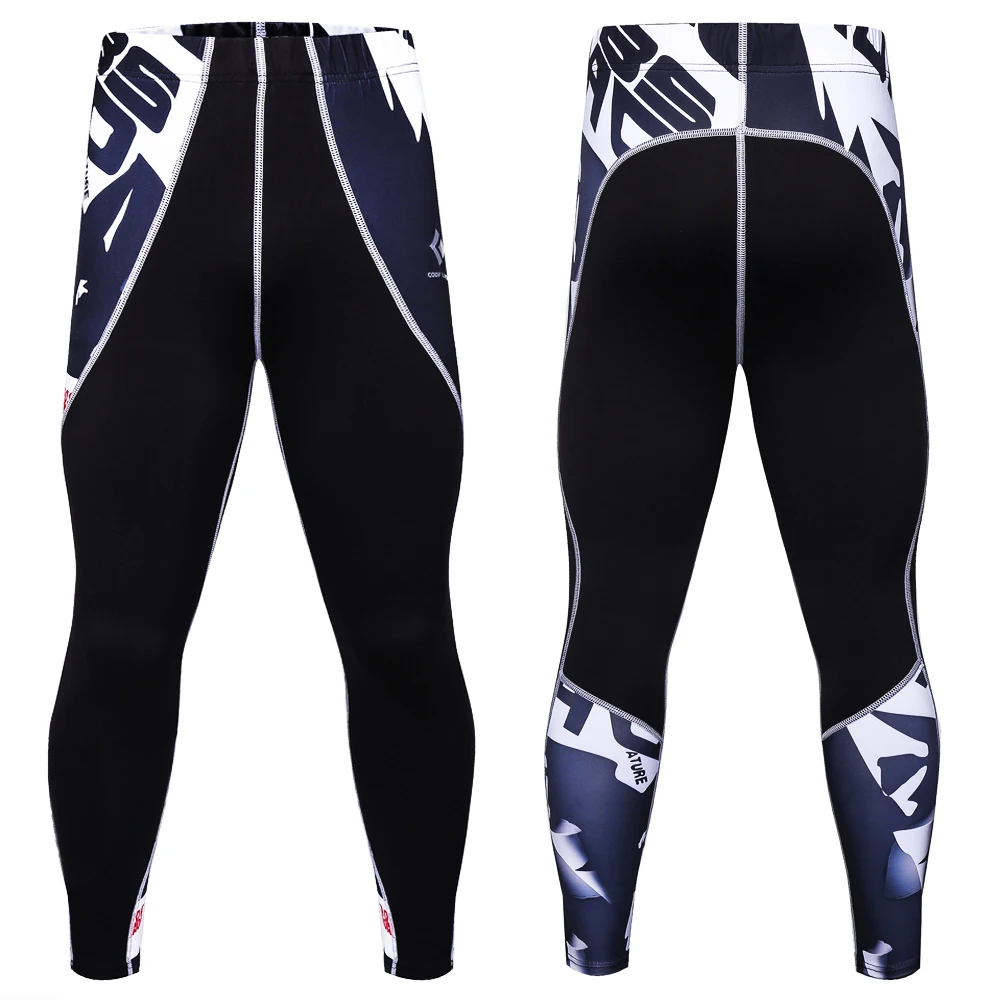 New High Quality Compression Pants Men Fashion Spliced Tights Joggers ...