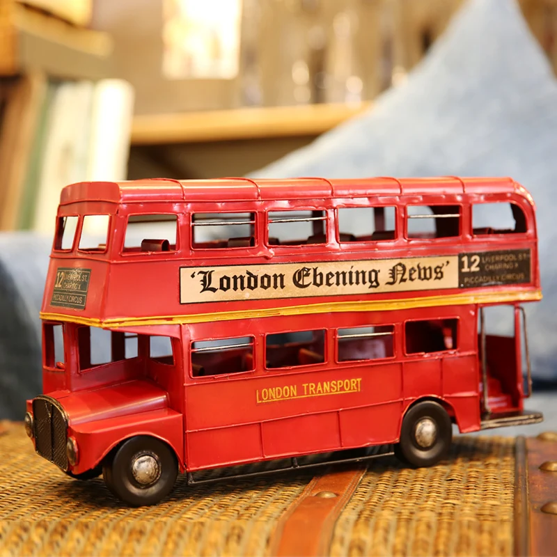 Kids Metal Double deck London Bus Model Die cast Vehicles Handmade ...
