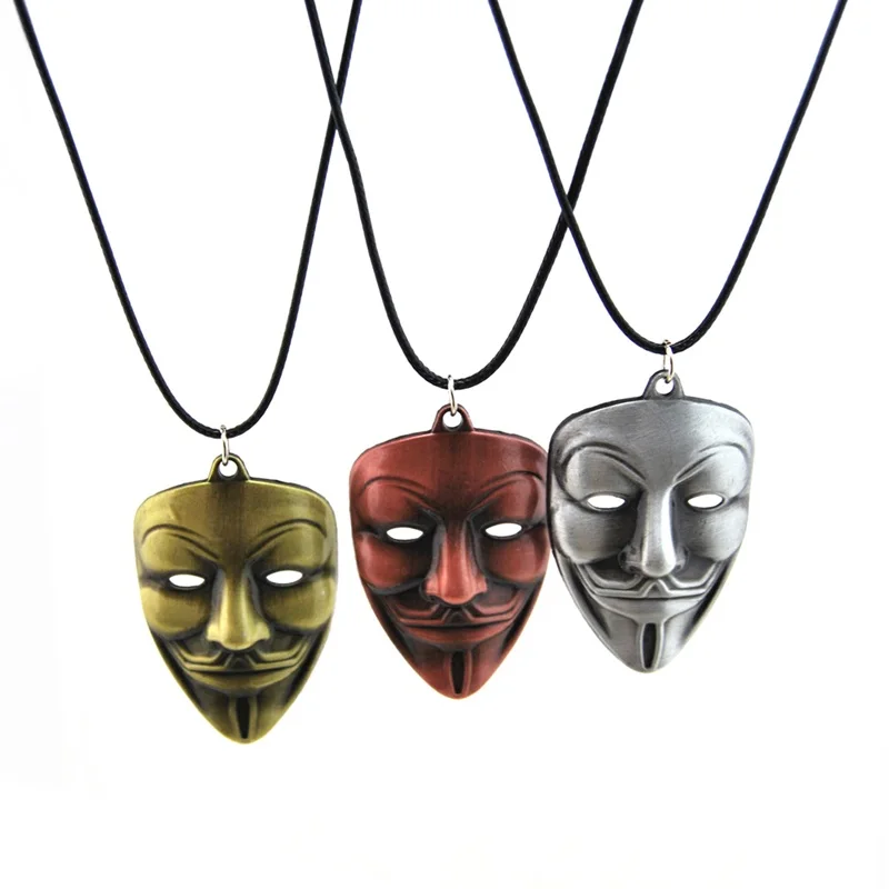 Original-New-Retro-V-for-Vendetta-Necklace-Men-Leather-Chain-Vintage ...