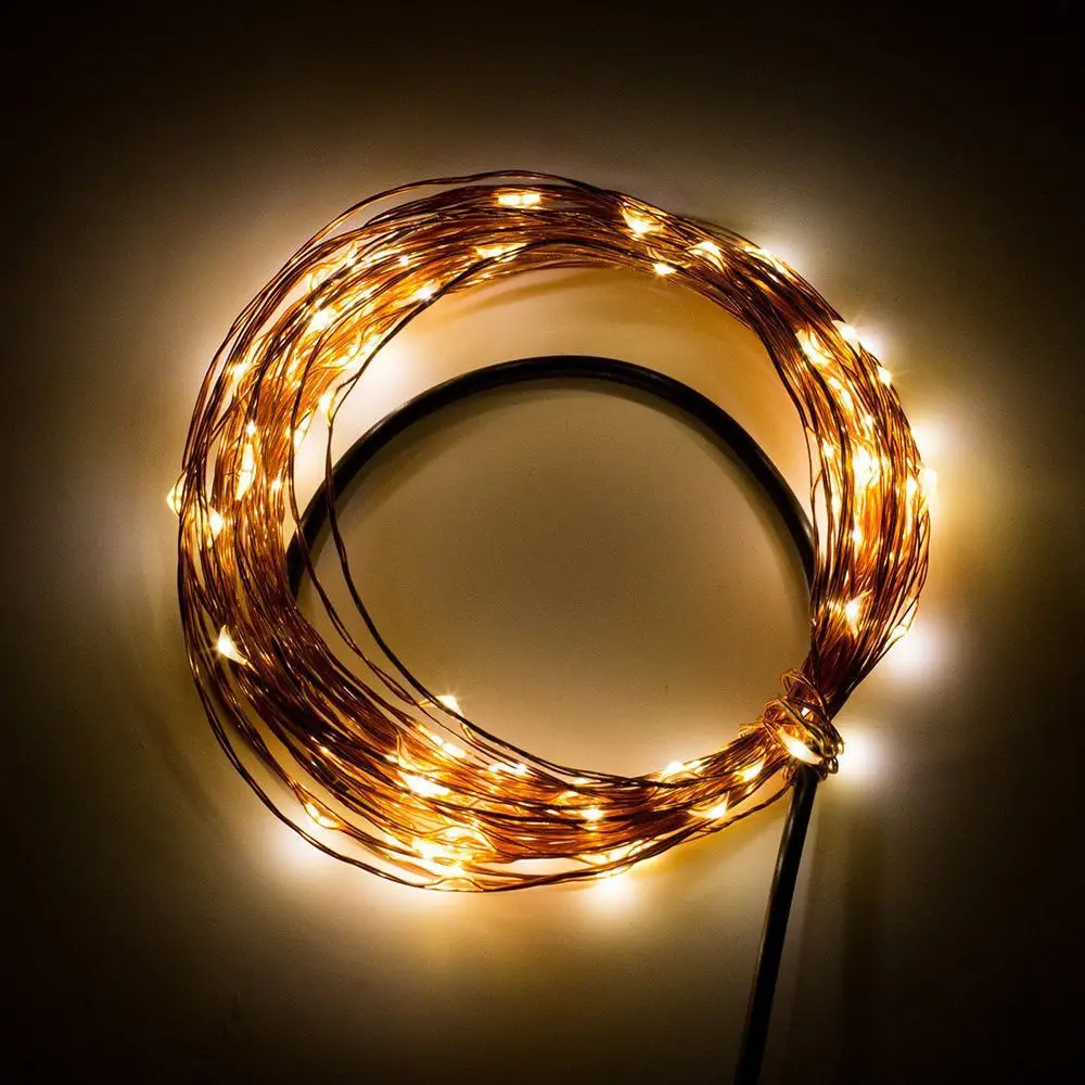 20sets/lot 10m 100 Warm White Micro Led Flexible Copper String Led ...