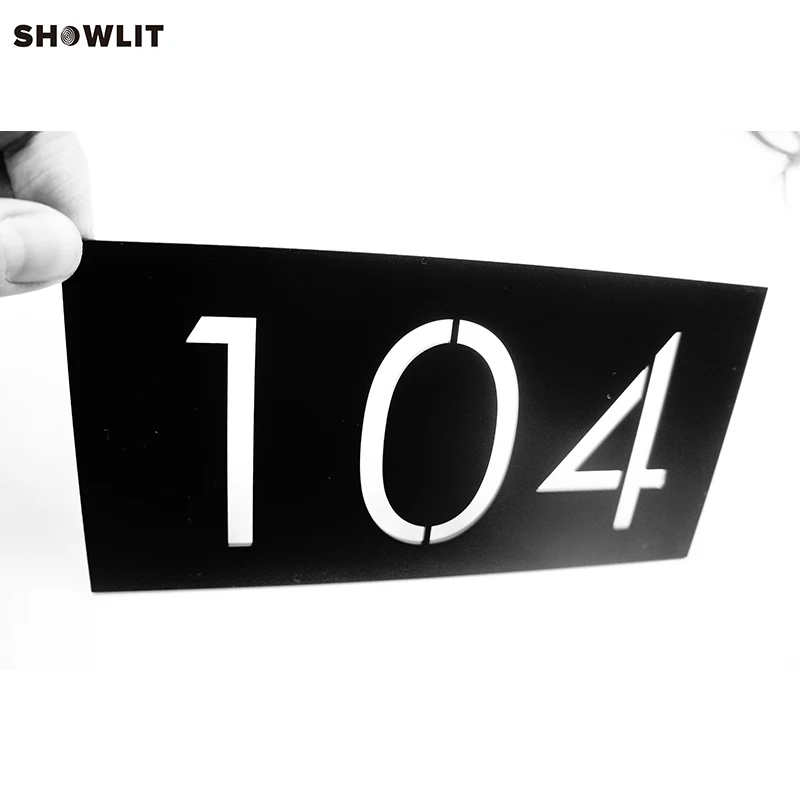 Изготовленный На Заказ Горячая черный современный значок номера дома ...
