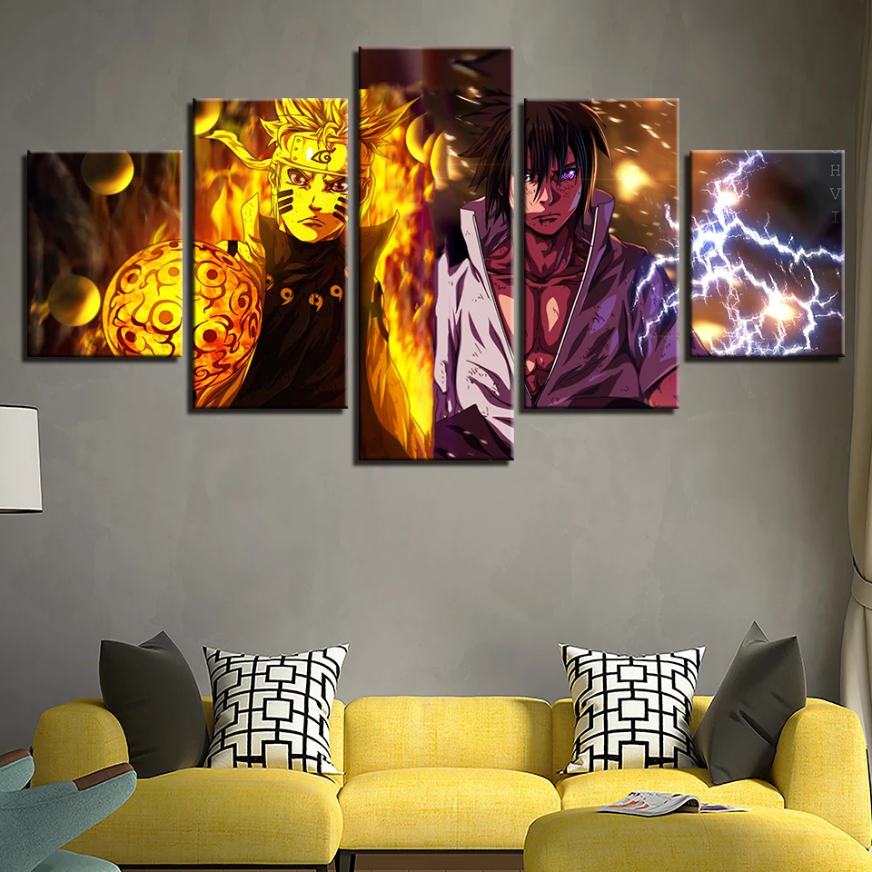 Modern HD Printed Wall Art Frame Canvas Pictures 5 Pieces Animation ...