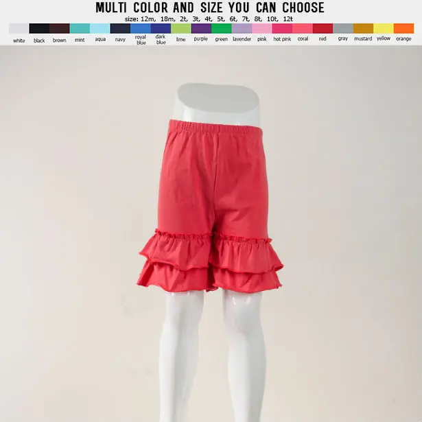 Solid color baby girl ruffle shorts Children short pant toddler ruffle ...