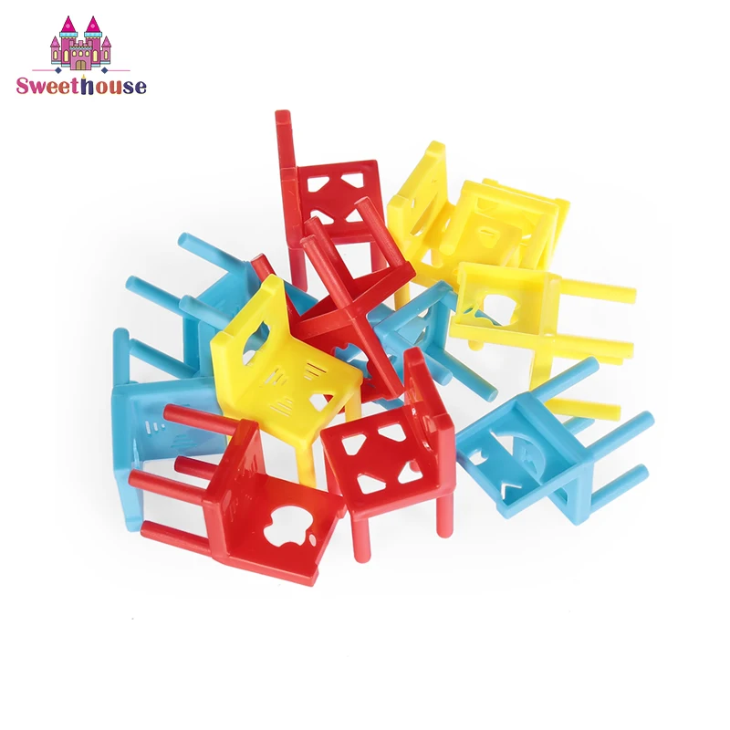 Mini Chair Stacking Blocks Baby Game Toys Balance Attention Training ...