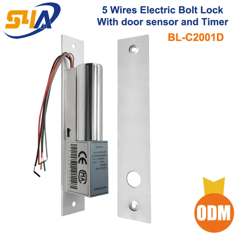 Low-Temperature-5-Wires-Electric-Bolt-Lock-With-Timer-For-Frameless ...