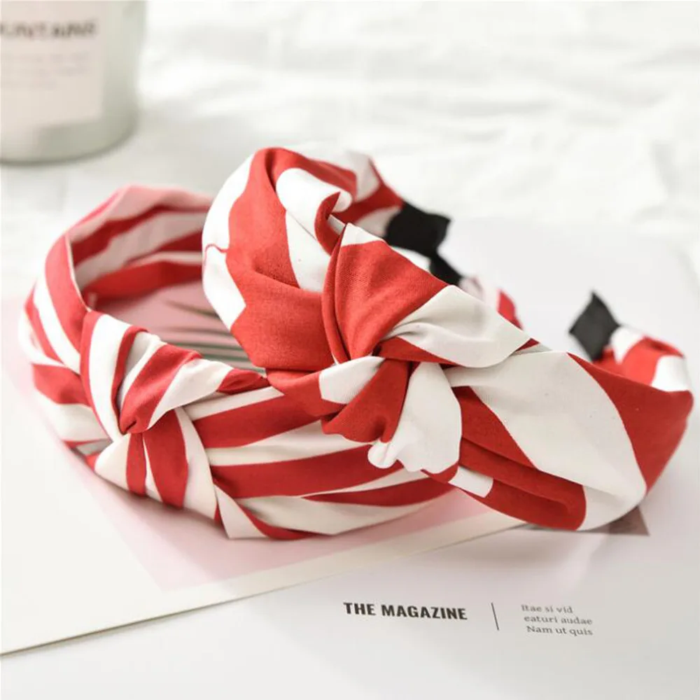 2019 Fashion Striped Hairband Headband For Women Black Red Hair Band ...