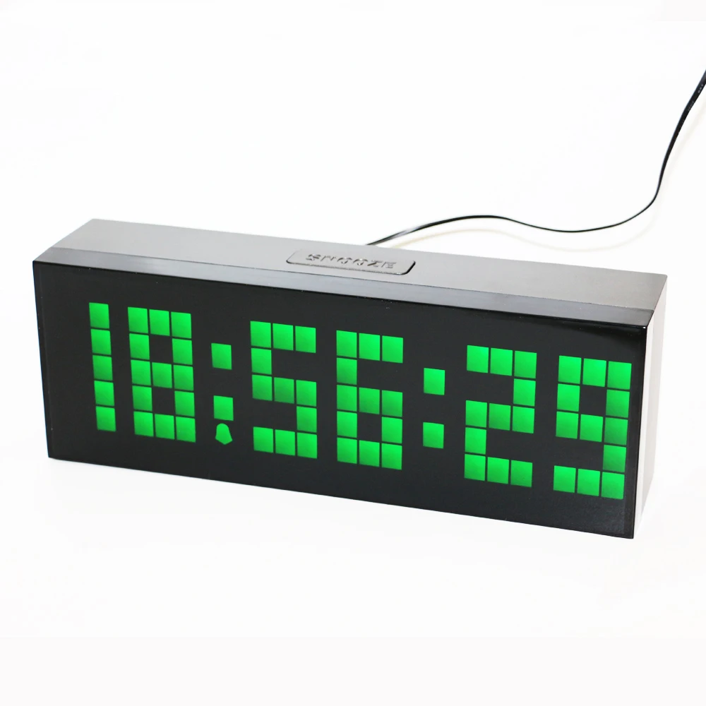LED Digital Alarm Clock Countdown Timer Clock Big Green Numbers For 