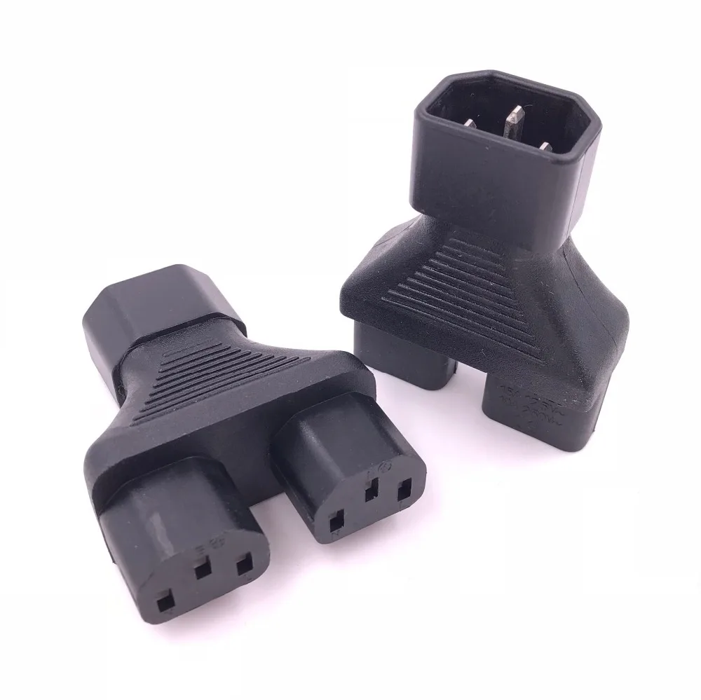 IEC 320 C14 Male to 2xC13 Female Y spliter adapter C14 TO TWO C13,IEC ...