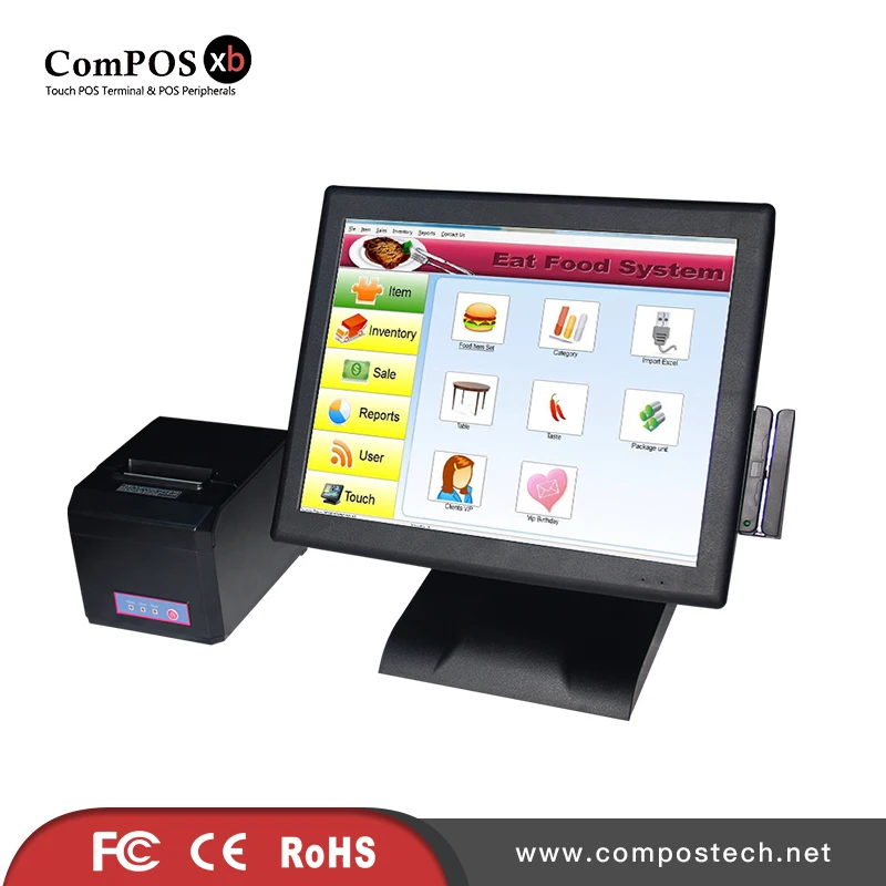 15" Point of Sale System POS All in One Touchscreen Restaurant With ...