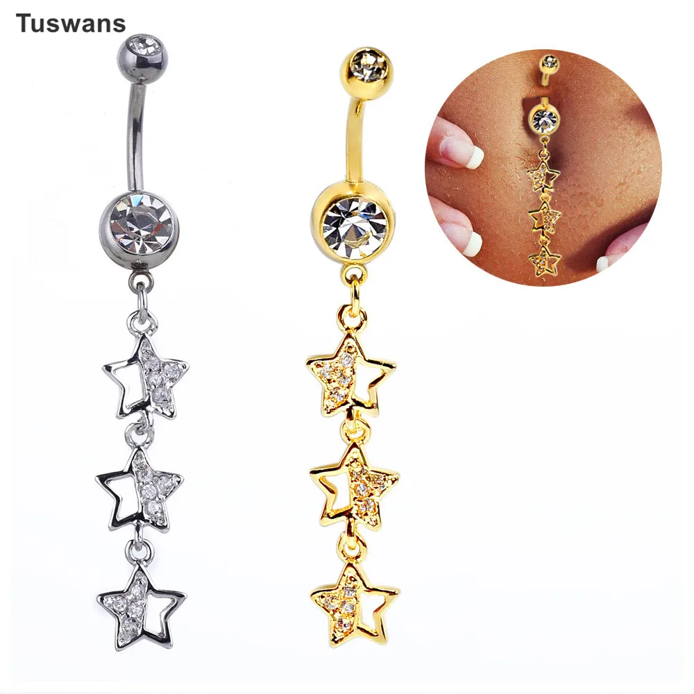 Lovely Little Star Belly Button Rings Belly Pircing Ring Body Jewelry ...