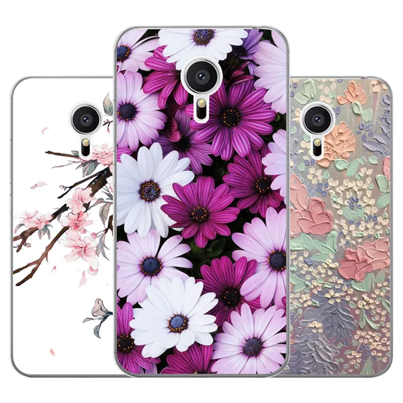 Meizu mx5 Case,Silicon Precious flower Painting Soft TPU Back Cover for ...