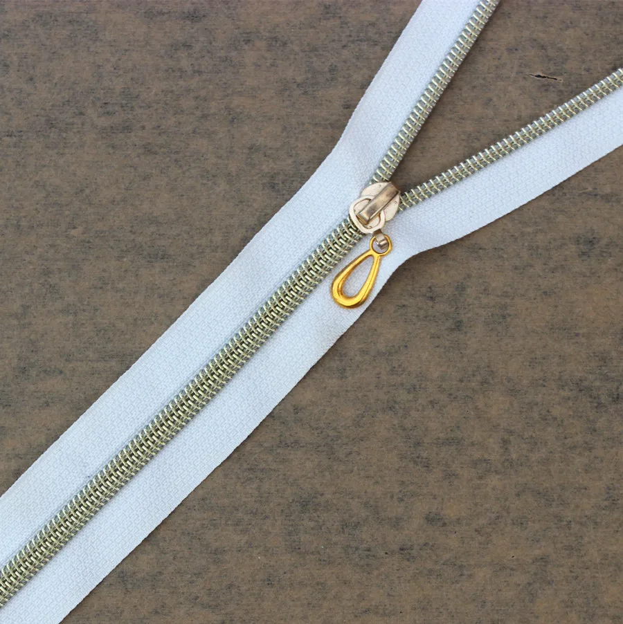 5piece 50cm/19.69" inches length Zippers Open End Metal Zipper Gold ...