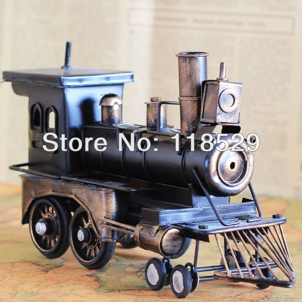 Vintage Style Locomotive Model Metal Train Model Iron Steam Train Toy ...