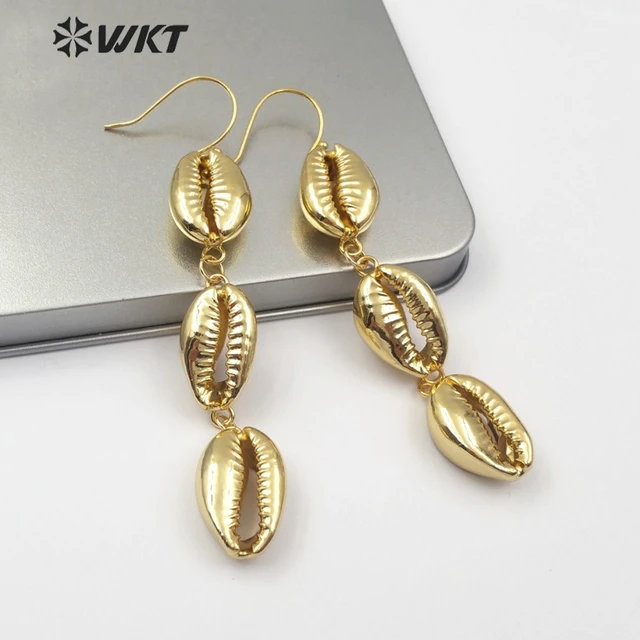 Gold Cowrie Shell Earrings