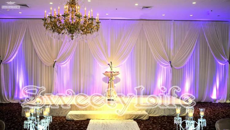 Pure White wedding Backdrop drapery decoration with wonderful swags ...
