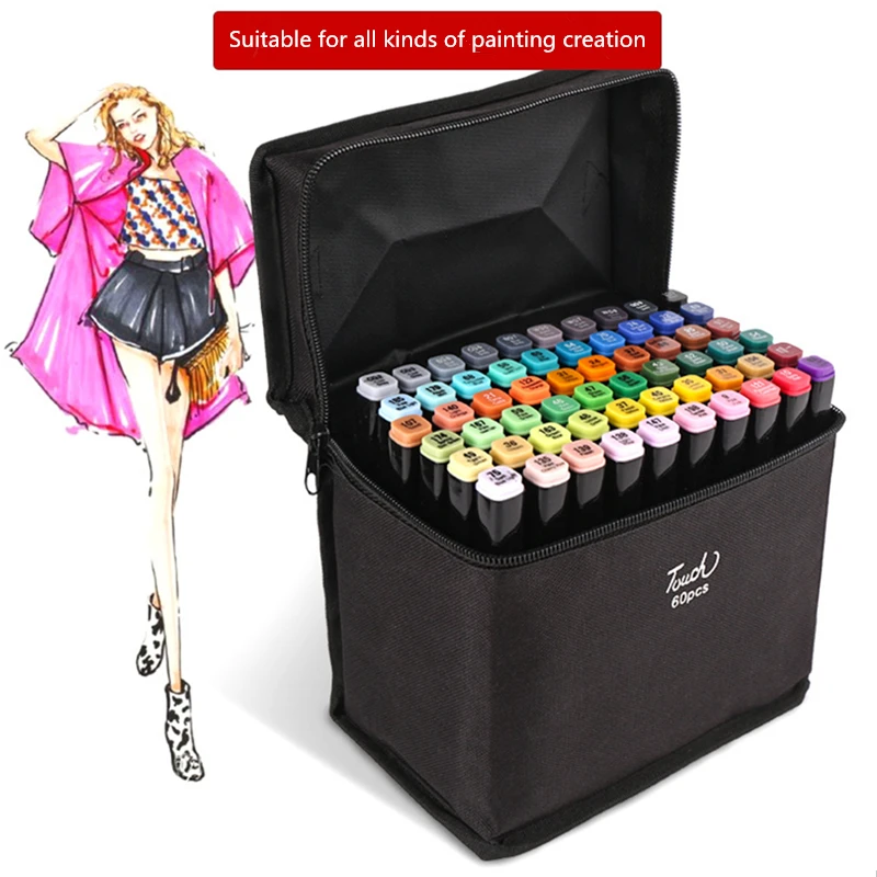 Touch-30-40-60-80-Colors-Set-1-6mm-Dual-Tip-Fast-Dry-Alcohol-Oily ...