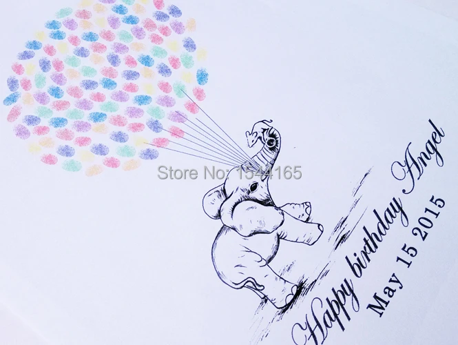 Painted-elephant-fingerprints-fingerprint-message-alternative-wedding ...