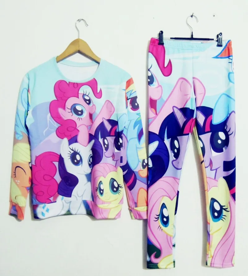2015 Harajuku Women MY LITTLE PONY Cartoon Sweatsuits 3D Sweatshirts ...