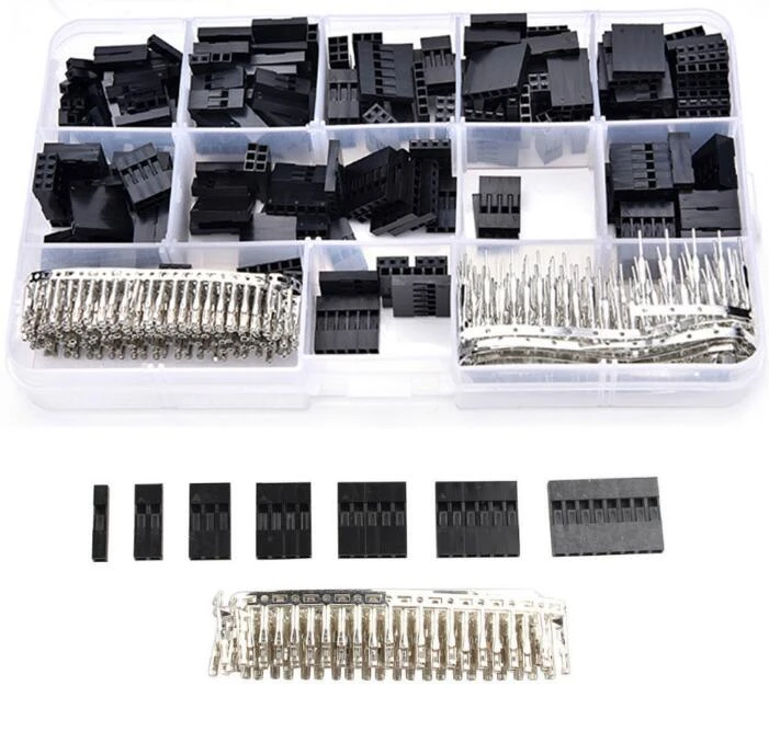 Kit de carcasa de conector de Cable Dupont, pines de crimpado macho + conector hembra, Pitch de ...