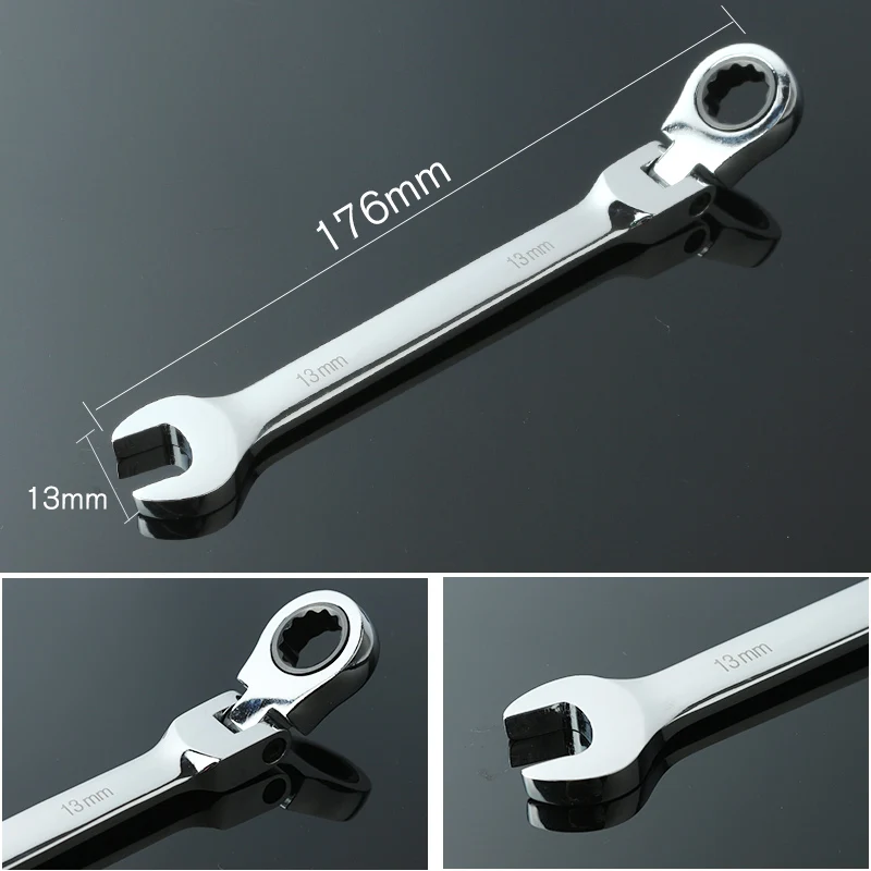 1pcs 13mm Open End Wrenches Ring Combination Ratchet Handle Spanner ...