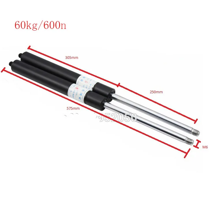 250mm Stroke 60kg 600n Force Auto Gas Spring Damper Ball Gas Strut