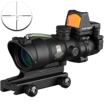 4X32 Optic Scope Riflescope CAHEVRON Reticle Fiber Green red ...