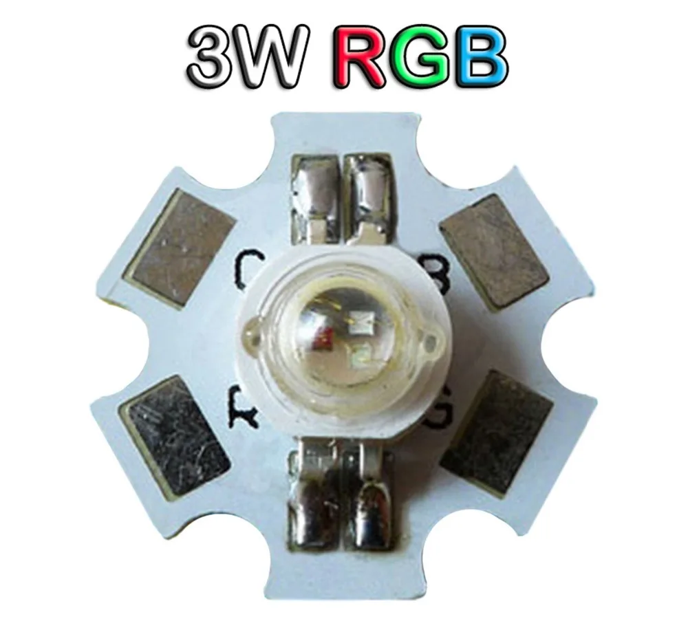 5pcs/lot 3W High Power RGB Full Color 4pin LED Bead Light Part With ...